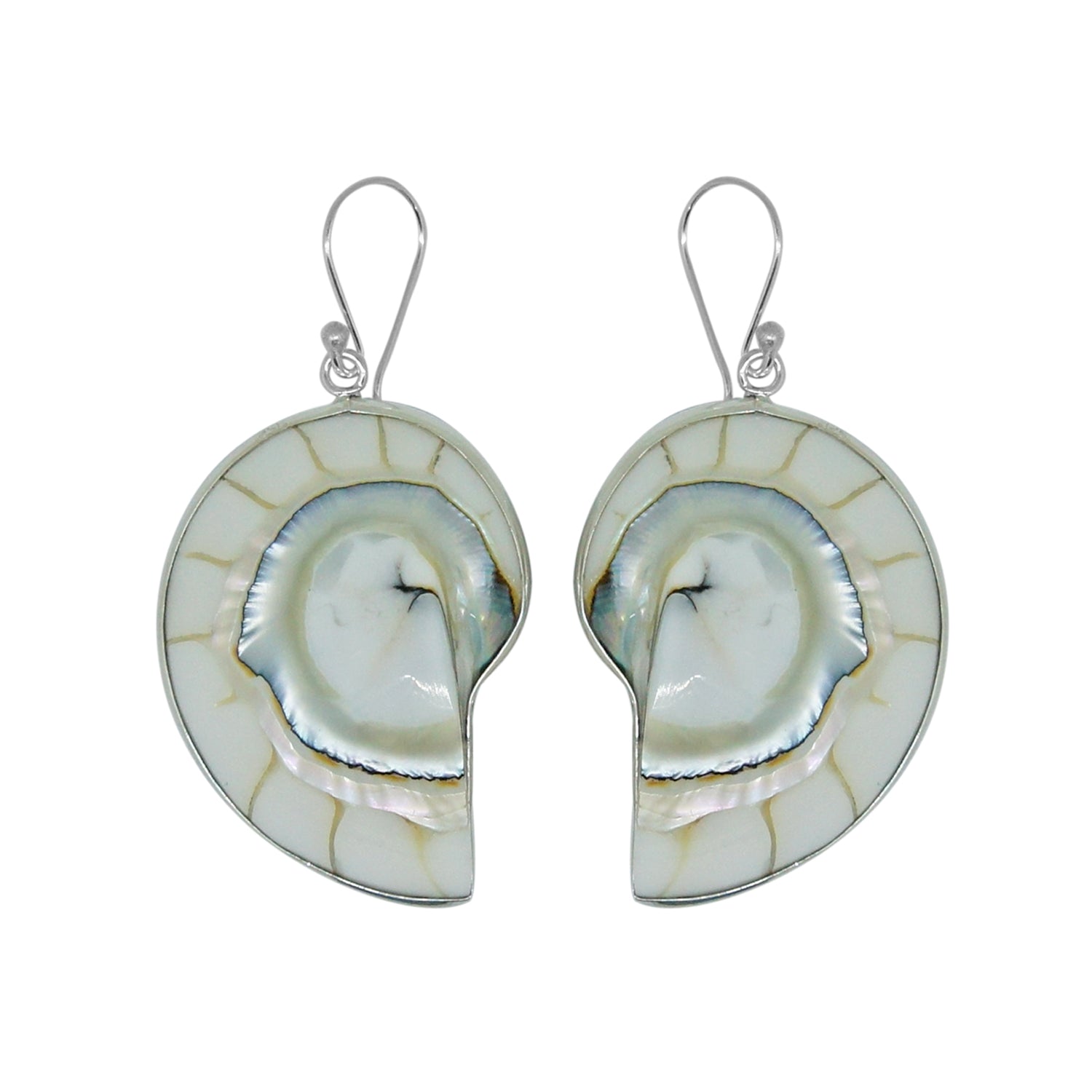Handcrafted Nautilus Shell Designer Earrings in 925 Sterling Silver ...